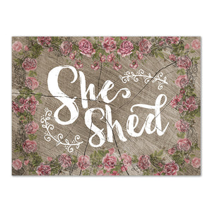 SIGN-SHE SHED 12"X17" – Hooked on Pickin'