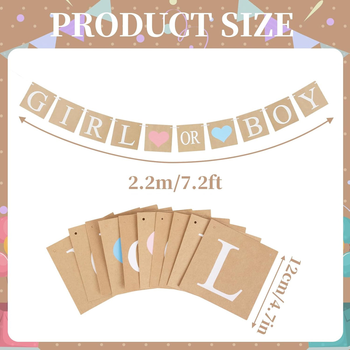 Boy or Girl Banner Baby Shower Decorations Gender Reveal Bunting Flag ...