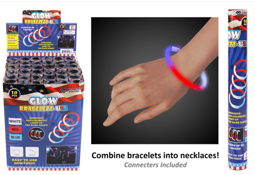 Glow Stick Bracelets (USA) (10 PK) – Hooked on Pickin'