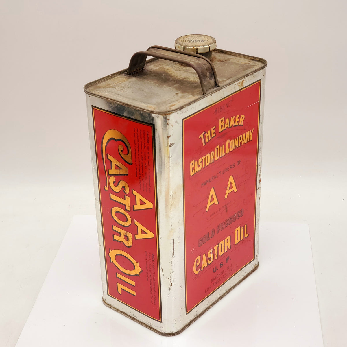 Vintage "The Baker Castor Oil Company AA Cold Pressed Castor Oil" Can ...